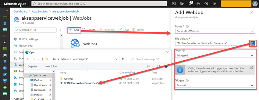 How To Create Service Bus Triggered Webjob In Net Core